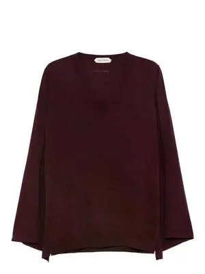 Alberta Ferretti V-neck Virgin Wool Sweater - Purple
