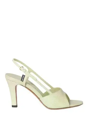 Miu Miu Slingback Leather Sandals - Green
