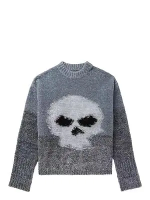 ERL Skull-embellished Crew-neck Sweater - Grey