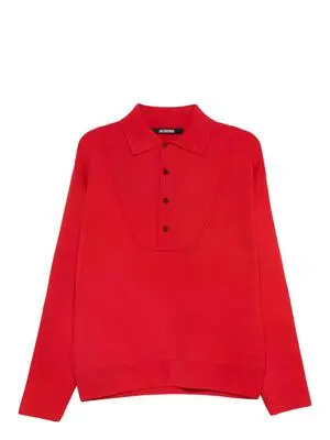 Jacquemus Polo-neck Buttoned Sweater - Red