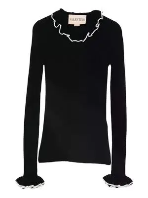 Valentino Garavani Virgin Wool Knitted Top - Black