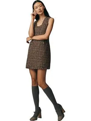 Walter Baker Taylor Bouclé Tweed Mini Dress - Brown Pattern