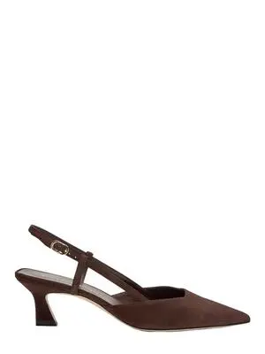 STUART WEITZMAN Vinnie 50 Suede Slingback Pumps - Brown
