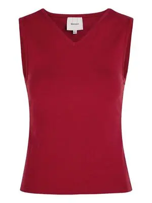REFORMATION Wren Stretch-cotton Top - Red