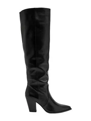 STUART WEITZMAN Jolene 75 Leather Knee-high Boots - Black