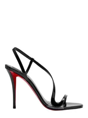 CHRISTIAN LOUBOUTIN Asymmetric Patent Leather Sandals - Black