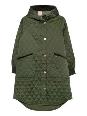 Barbour Quilted Hooded Coat - Green