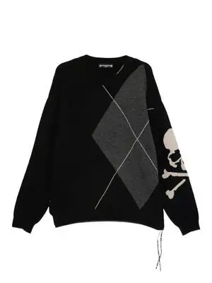MASTERMIND WORLD Argyle Skull Sweater - Black