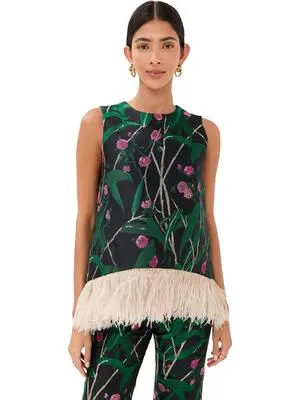La DoubleJ La Scala Feather Top - Bamboo Jacquard