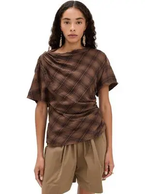 Isabel Marant Neyela Off-shoulder Top - Dark Bronze