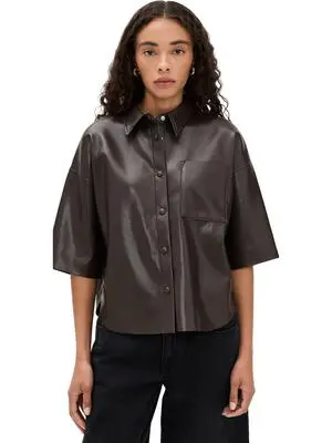 Citizens Of Humanity Frances Cropped Shirt - Chocolate
