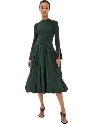 Simkhai Kenlie Mock Neck Midi Dress - Cypress