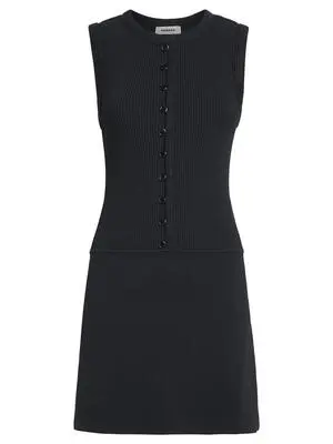 Sandro Ribbed A-line Mini Dress - Black
