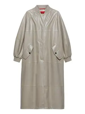 Max & Co. Leather Trench Coat - Grey