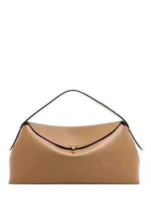 TOTEME T-lock Leather Top-handle Bag - Camel