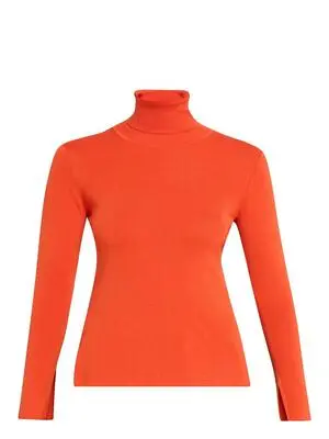 ASHLYN Kiana Silk-Cotton Turtleneck Sweater Red