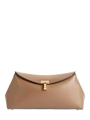 TOTÊME T-lock Leather Clutch - Camel