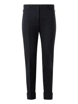 Akris Maxima Wool Stretch Flannel Ankle Pants - Black