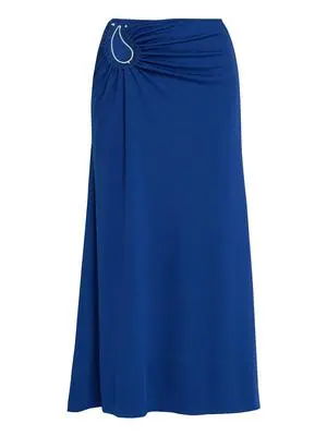 Christopher Esber Paisley Ruched Maxi Skirt - Yves Blue