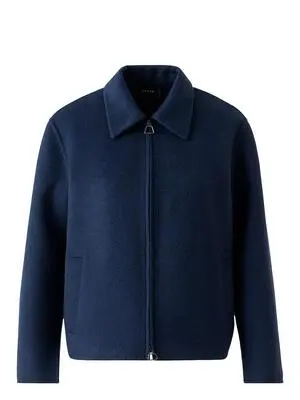 Akris Dylan Cashmere Double-face Zip Jacket - Navy
