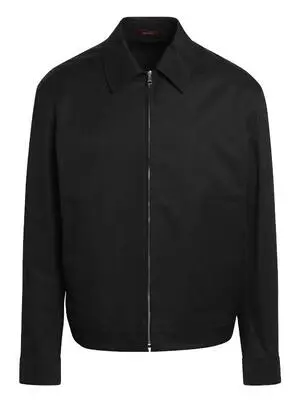 Gucci Twill Jacket With Web Ribbon Detail - Black