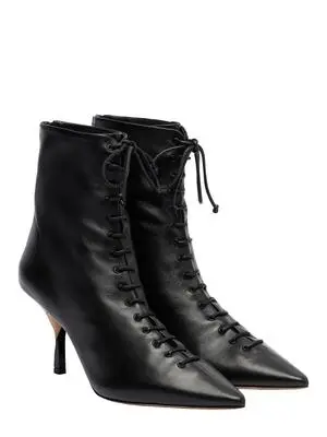 Jacquemus Leather Ankle Boots - Black