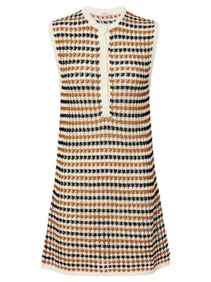 ERES Inedit Open-knit Cotton-blend Polo Dress - Multicoloured