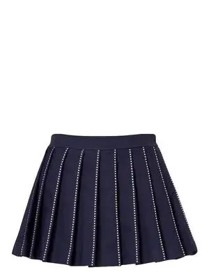 Tory Burch Embroidered Pleated Tennis Skirt - Blue