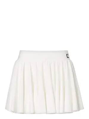 Tory Burch T Monogram Gathered Jersey Tennis Skirt - White