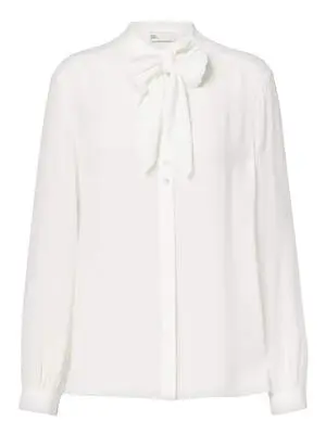 Tory Burch Tie-neck Georgette Blouse - White