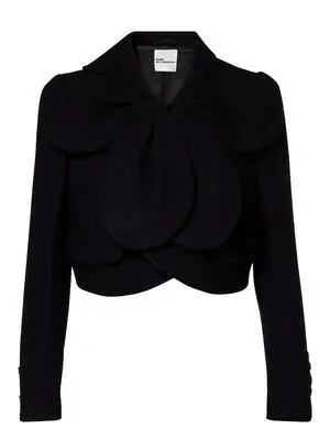 Noir Kei Ninomiya Cropped Wool Jacket - Black