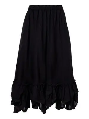Noir Kei Ninomiya Wool-blend Midi Skirt - Black