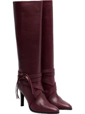 Isabel Marant Analui 90 Leather Knee-high Boots - Burgundy