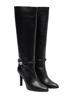 Isabel Marant Ieva Button 90 Leather Knee-high Boots - Black