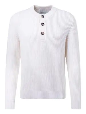 ALLUDE Wool And Cashmere Buttoned Sweater - White