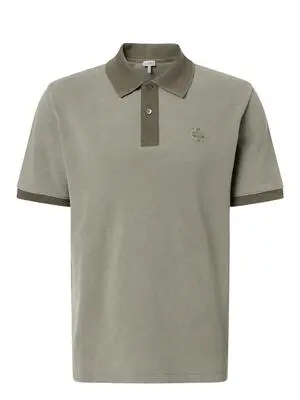 Loewe Anagram Cotton Piqué Polo Shirt - Green