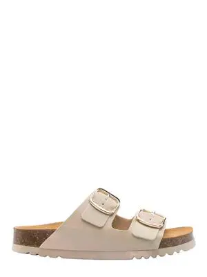 DR. SCHOLL'S SHOES Double-buckle Leather Sandals - Neutrals