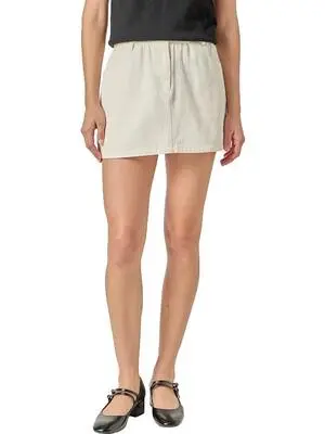 English Factory Shirred Denim Skort - White