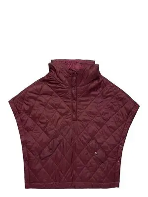 Deluc Otis Short Sleeve Puffer Poncho - Burgundy