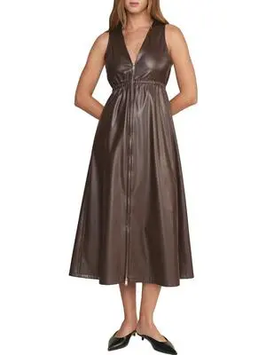 Deluc Dominic Faux Leather Maxi Dress - Wine