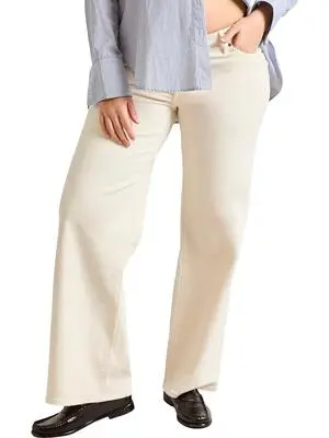 Hatch Relaxed Wide Leg Maternity Jeans Vanilla