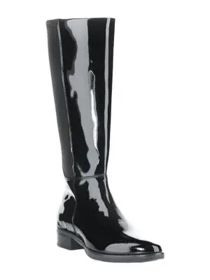 BOS. & CO. Aero Waterproof Knee High Boot Black Patent/trico