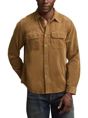 Lucky Brand Cotton Corduroy Button-up Utility Shirt - Kangaroo