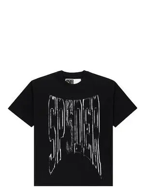 SP5DER Diffused Collegiate Tee Shirt - Black