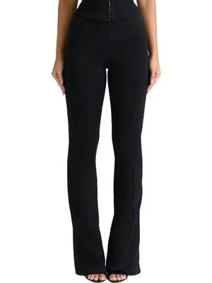House Of Cb Fitted Bootcut Ponte Pants - Black