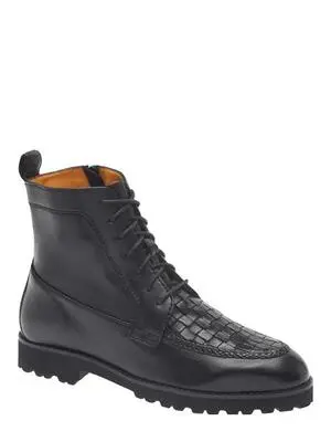 Robert Zur Bryn Leather Lace-Up Boots Black