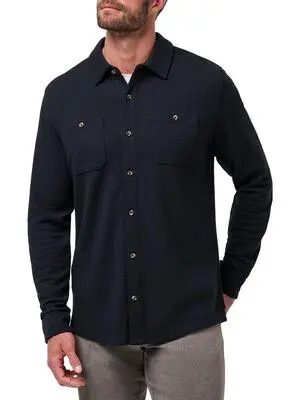 Travis Mathew Waffle Knit Button-up Shirt - Black