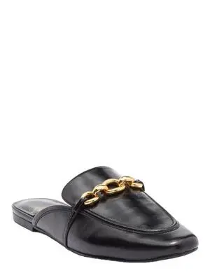 Jeffrey Campbell Clerk Bit Loafer Mule Black Gold