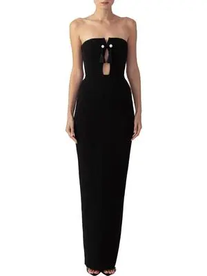 SAU LEE Imani Strapless Gown - Black