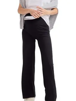 Hatch Collection Bodyflex Cropped Flare Maternity Pant - Black